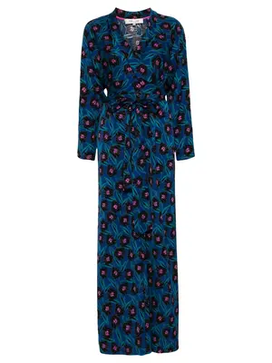 Diane Von Furstenberg Floral-print Wrap Maxi Dress - Blue