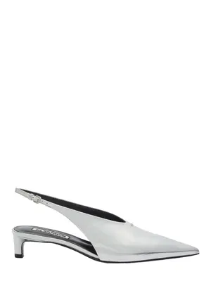 JIL SANDER Metallic Slingback Pumps - Grey