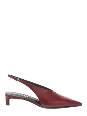 JIL SANDER 45mm Slingback Leather Pumps - Red