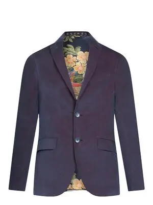 Etro Single-breasted Velvet Blazer - Blue
