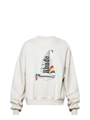 Rhude Catamaran Champion Cotton Sweatshirt - Neutrals
