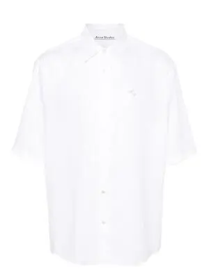 Acne Studios Logo-embroidered Striped Shirt - White