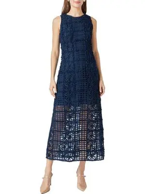 Endless Rose Textured Sleeveless Maxi Dress - Navy