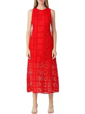 Endless Rose Textured Sleeveless Maxi Dress - Red