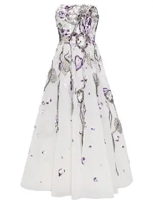 SAIID KOBEISY Saiid Kobeisy Beaded Tulle Midi Dress