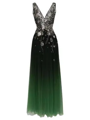SAIID KOBEISY Saiid Kobeisy Gradient Printed Gown With Beading