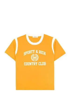 SPORTY & RICH Varsity Crest Sports Cotton T-shirt - Orange