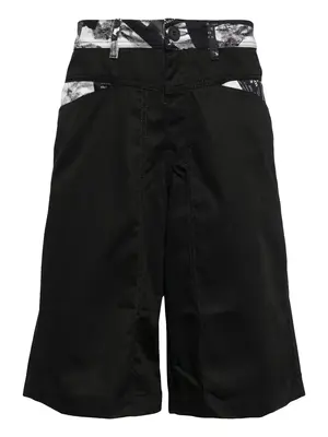 Versace Magazine Cotton Shorts - Black