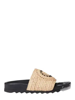Stella McCartney Elyse Raffia Slides - Neutrals