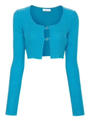 Blumarine Ribbed-knit Cardigan - Blue