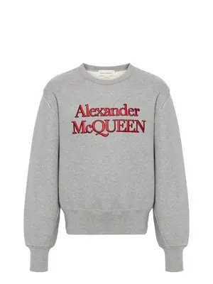 Alexander McQueen Embroidered-logo Sweatshirt - Grey