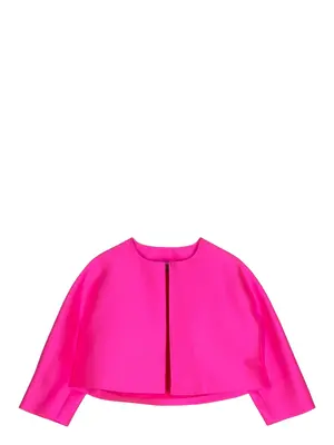 Dice Kayek Satin Cropped Jacket - Pink