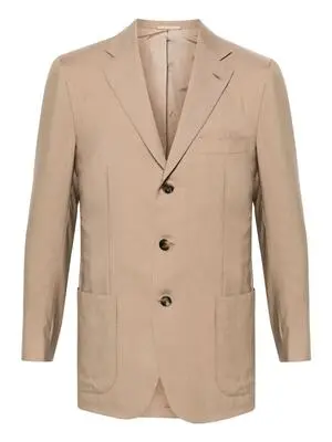 Kiton Single-breasted Cashmere-blend Blazer - Brown