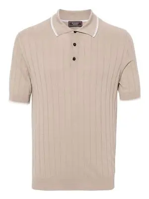 PESERICO Chunky-ribbed Polo Shirt