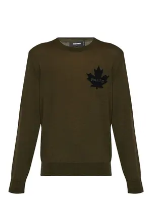 Dsquared2 Maple Leaf-intarsia Jumper - Green