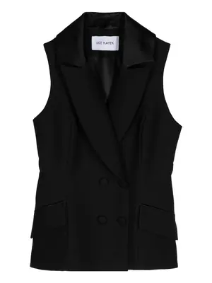Dice Kayek Peplum Double-breasted Vest - Black