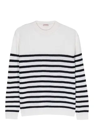 Valentino Garavani Striped Cashmere Jumper - White