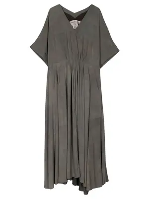 ZIGGY CHEN Draped Stretch-silk Max Dress - Grey