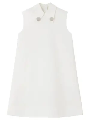 JIL SANDER Straight-point Collar Cotton-blend Dress - White
