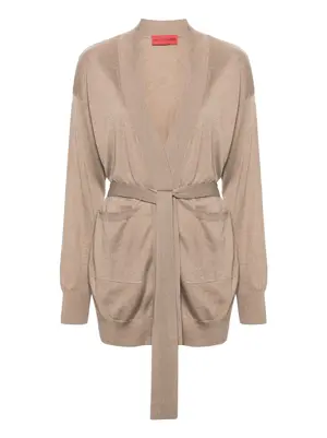 WILD CASHMERE Scarlet Belted Cardigan - Neutrals