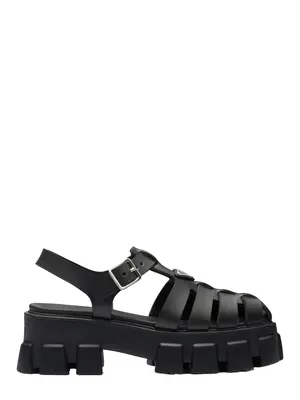 Prada 55mm Caged Platform Sandals - Black