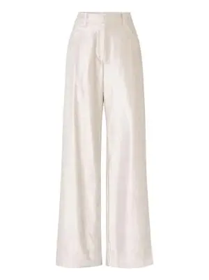 Brunello Cucinelli Shimmer Wide-leg Trousers - Neutrals