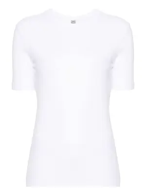 TOTEME Ribbed Cotton T-shirt - White