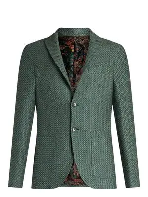 Etro Single-breasted Cotton Blazer - Green