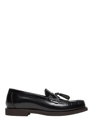 Brunello Cucinelli Monili-tassel Polished Leather Loafers - Black