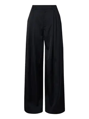 LIBEROWE Annie Pleated Satin-twill Wide-leg Pants - Blue