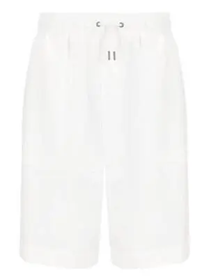 Giorgio Armani Pure Linen Canvas Bermuda Shorts - White