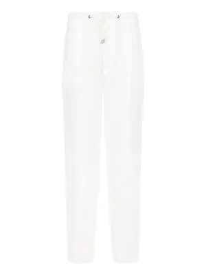 Giorgio Armani Pure Linen Canvas Trousers - White