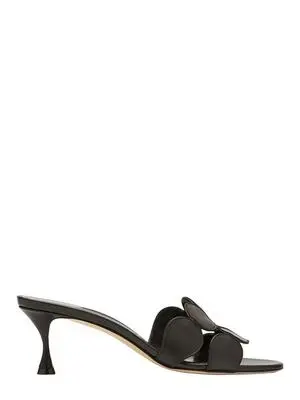 Manolo Blahnik Haribalmu Leather Slide Sandals - Black
