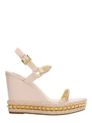 CHRISTIAN LOUBOUTIN Pyraclou 110mm Wedge Sandals - Leche