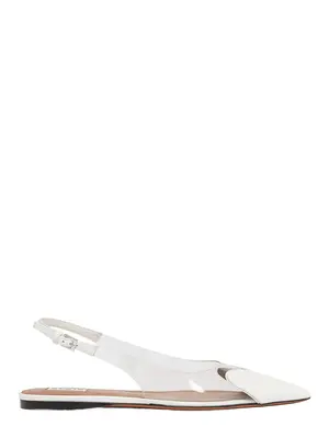 Alaïa ALAIA Coeur Heart Slingback Ballerina Flats Blanc