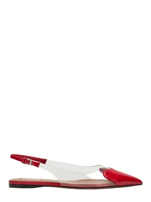 Alaïa ALAIA Coeur Heart Slingback Ballerina Flats Laque