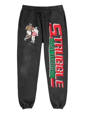 SAINT MXXXXXX Denim Tears Struggle Printed Cotton Sweatpants - Black