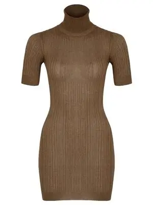 Zeynep Arçay Glitter Tube Mini Dress - Dark Gold