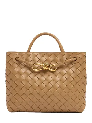 Bottega Veneta BOTTEGA VENETA Andiamo Leather Top Handle Bag Dark Praline