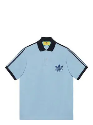 Gucci X Adidas Piquet Polo Shirt - Blue