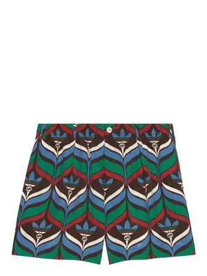 Gucci X Adidas Trefoil Print Shorts - Brown/green