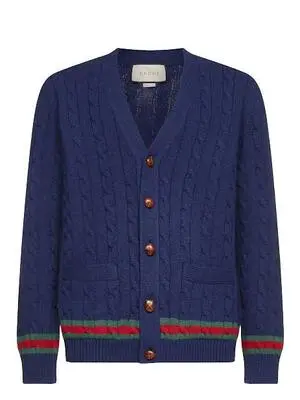 Gucci Cable-knit Cardigan - Blue