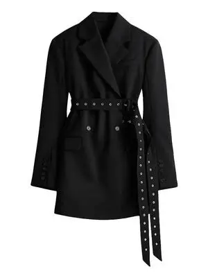 Rokh H&m Belted Wool Blazer - Black