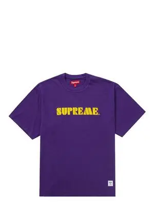 Supreme Stencil Embroidered Short Sleeve Top Purple