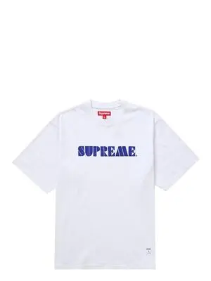 Supreme Stencil Embroidered Short Sleeve Top White