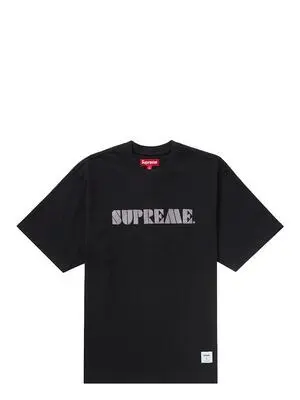 Supreme Stencil Embroidered Short Sleeve Top Black