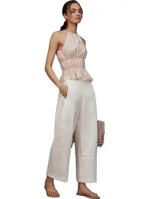 PILCRO The Izzie Relaxed Barrel Pants White