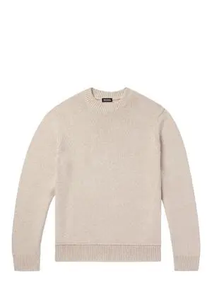 Zegna Organic Cotton And Silk-blend Sweater - Neutrals