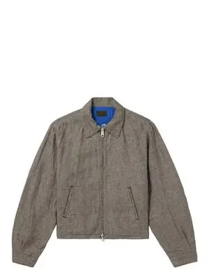 Kapital Houndstooth Linen Blouson Jacket - Brown