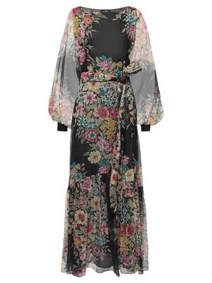 Etro Floral Silk Gown - Black